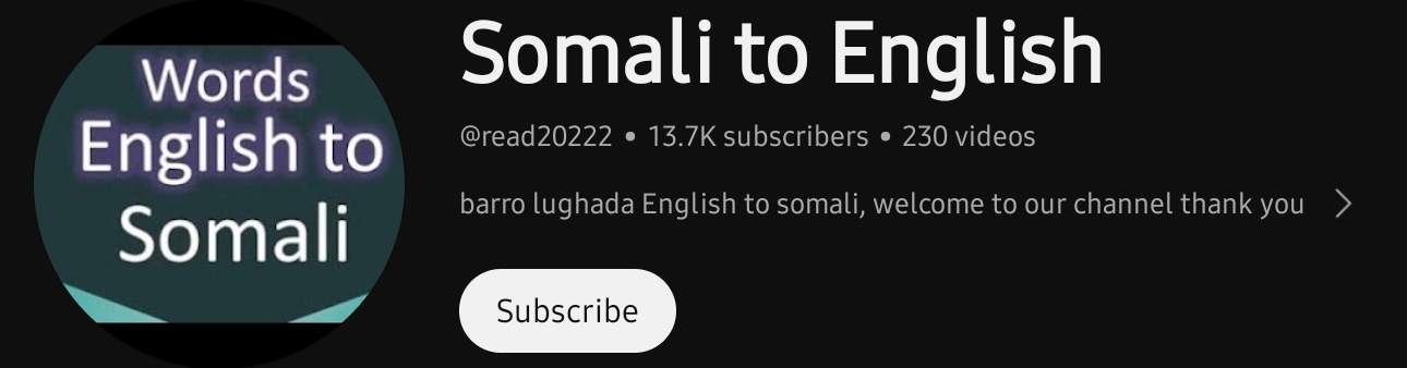 Essential Somali Resources: All the Youtube channels you can use to ...
